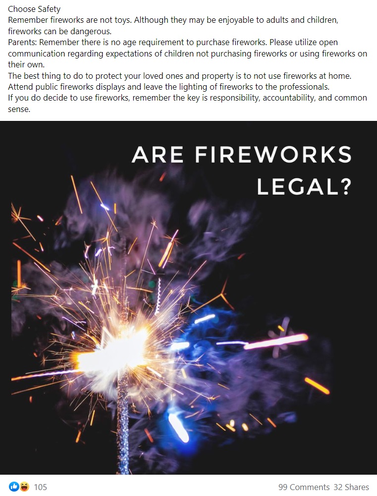 APD Makes Facebook Post Providing Fireworks Safety Tips, Explaining ...