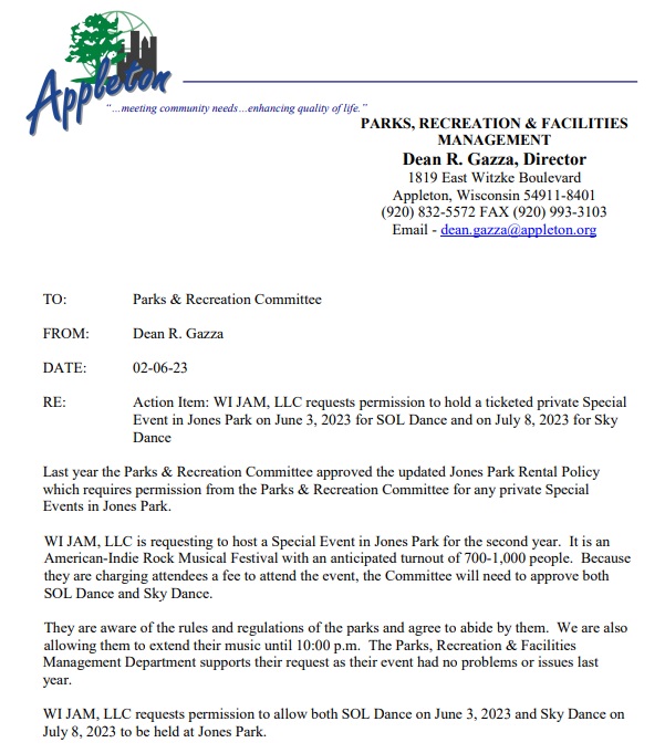 Parks And Recreation Committee Meeting 02/06/2023 – Will Vote On Jones ...