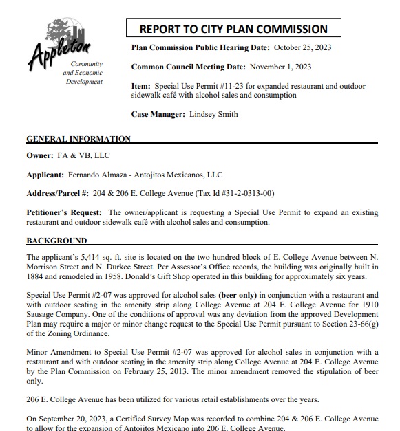 City Plan Commission Meeting 10/25/2023 – Will Vote On Special Use ...