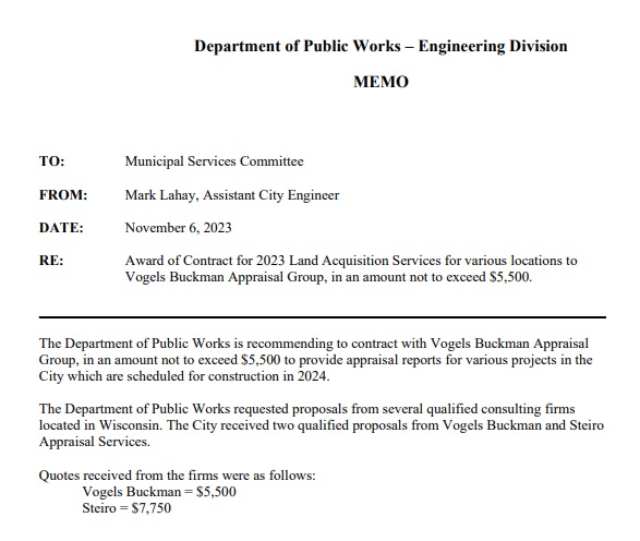 Municipal Services Committee Meeting 11/06/2023 – Will Vote On 2023 ...
