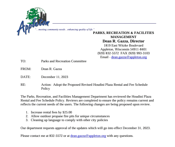 Parks And Recreation Committee Meeting 01/08/2024 – Will Vote On ...