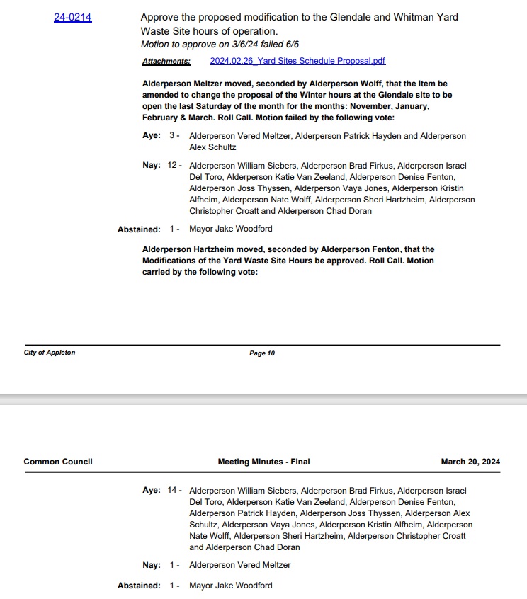 Common Council Approves Changes To Hours Of Operation For City’s Yard ...