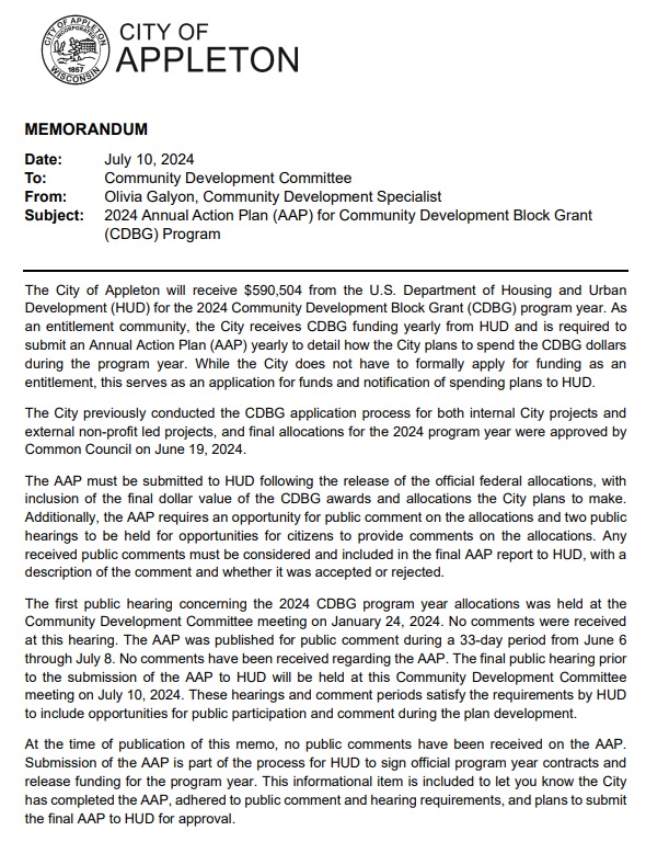 Community Development Committee Meeting 07/10/2024 – Will Vote On ...