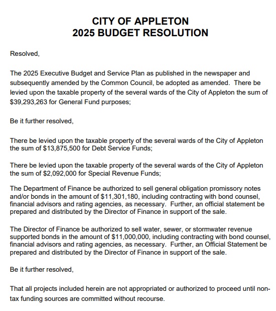 Common Council Unanimously Approves Adoption Of 2025 Executive Budget ...